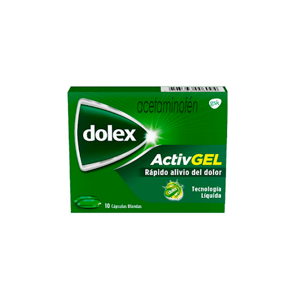 DOLEX ACTIVGEL CD 500 MG Cápsulas Líquidas Caja x 10 Cap. GSK Acetamin ...